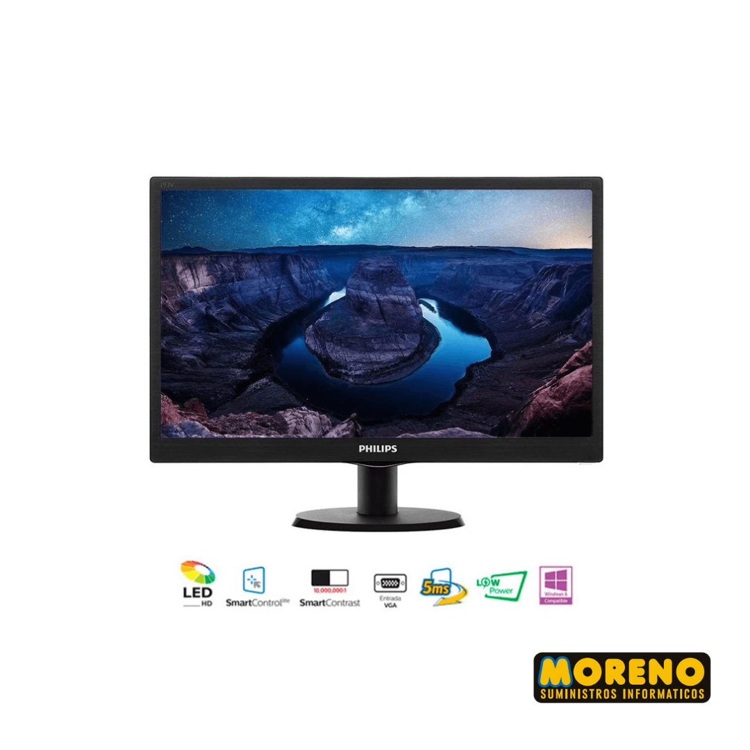 MONITOR LED PHILIPS 18.5 ‘‘ VGA-HDMI – HD – Moreno Suministros Informáticos
